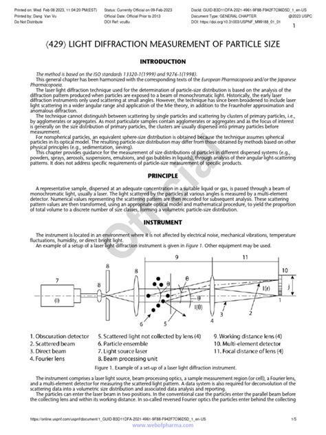 〈429〉 Light Diffraction Measurement Of Particle Size Pdf