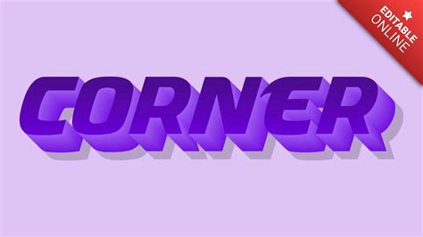Corner Purple 3d Text Effect Generator