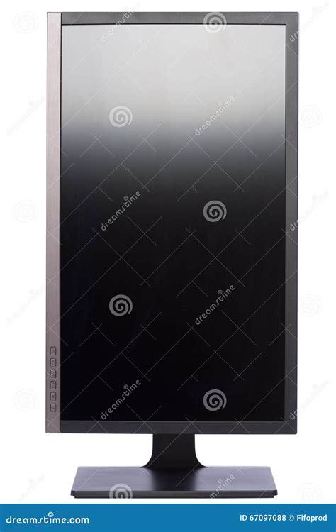 Stylish Modern Lcd Computer Display In Pivot Position Font View Stock