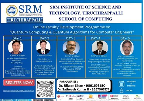 Faculty Development Program On Quantum Computing And Quantum Algorithms