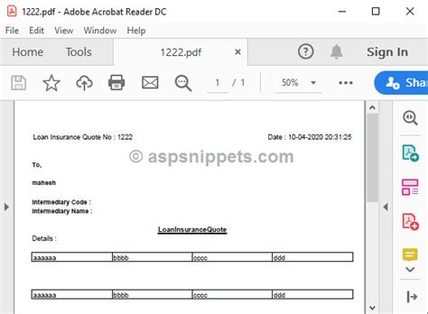 Generate Create And Download Pdf Using Angularjs In Aspnet Mvc