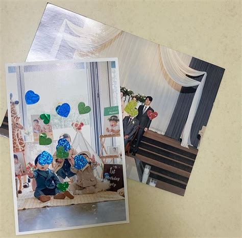 22화 놀이 육아 가족사진에 하트 스티커 붙이기