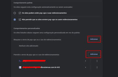 Bloqueio de POP UP no navegador Açougue Integrado