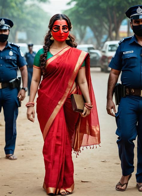 Vidya Balan Arrested In Saree Stable Diffusion Online
