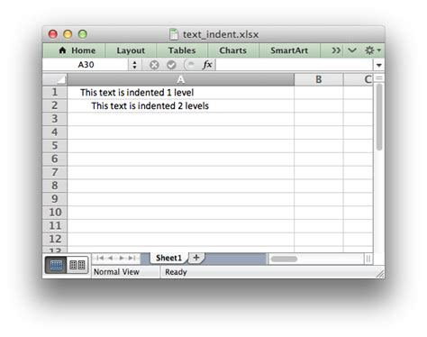 Example Indenting Text In A Cell Xlsxwriter Lua Documentation