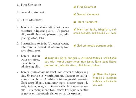 Macros Simplifying The Creation Of Commented Ordered And Unordered Lists In LaTeX TeX