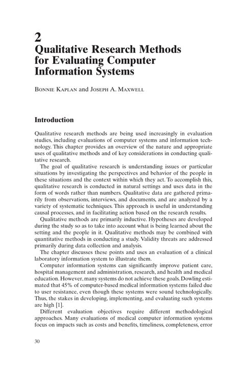 Pdf Qualitative Research Methods For Evaluating Computer Information Systems