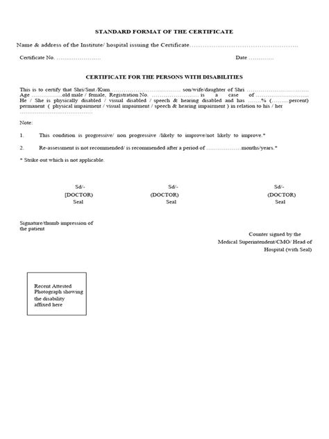 12b Format Disability Certificate For Others Pdf