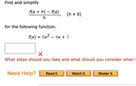 Solved Find And Simplify Hf A H F A H For The Chegg Com