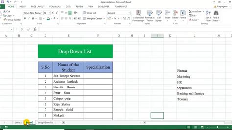 How To Create Drop Down List Box Using Data Validation YouTube