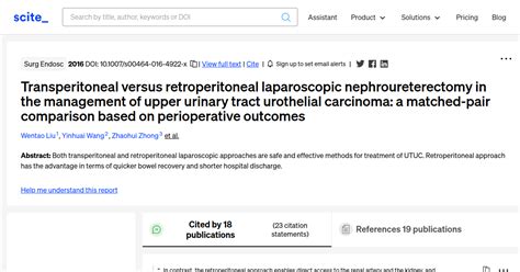 Transperitoneal Versus Retroperitoneal Laparoscopic Nephroureterectomy