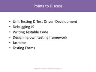 JAVASCRIPT Test Driven Development Jasmine PPT