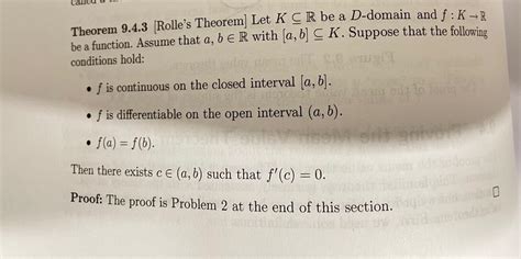 Solved Prove Rolle S Theorem Theorem Hint This Chegg Com