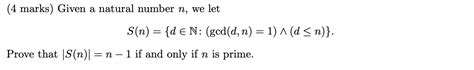 Solved 4 Marks Given A Natural Number N We Let