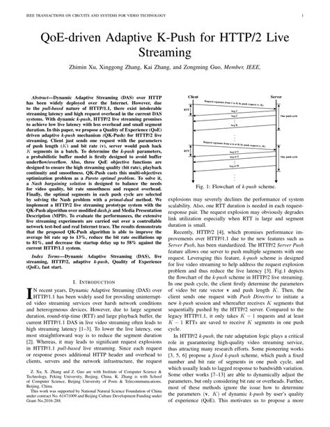Pdf Qoe Driven Adaptive K Push For 2 Live Streaming
