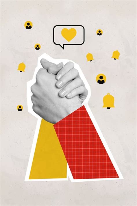 Composite Trend Artwork Sketch Image Photo Collage Of Arm Sleeve Hand Gesture Hold Together