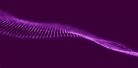 추상 보라색 입자 배경입니다 점 풍경이 있는 흐름 파 디지털 데이터 구조 미래의 메시 또는 사운드 그리드 패턴 점 시각화 기술 벡터 그림 0명에 대한 스톡 벡터 아트 및
