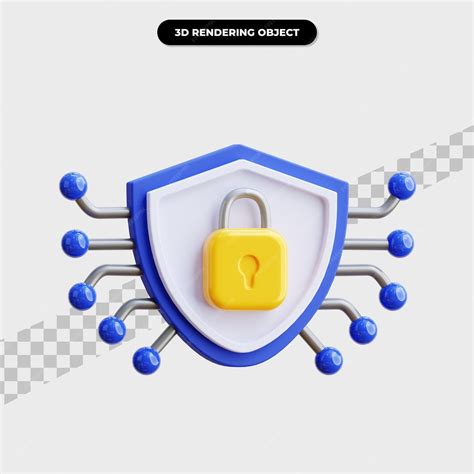 Premium Psd 3d Rendering Privacy Shield Lock Icon Illustration