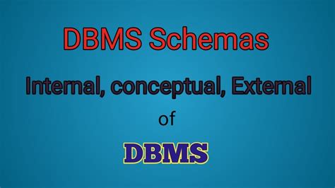 Dbms Schemas Internal Conceptual External Hindi Youtube