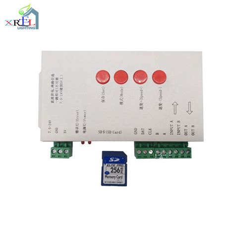 t1000s 2048 pixels dmx 512 controller sd card ws2801 ws2811 ws2812b