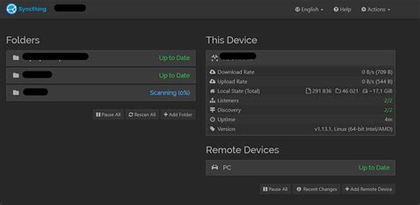 Syncthing Stuck At Syncing Out Of Sync Items Support Syncthing Community Forum