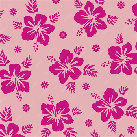 Premium Vector Pink Hibiscus Flowers On A Pink Background