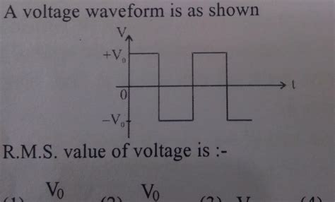 [answered] a voltage waveform is as shown v 0 v r m s value of voltage
