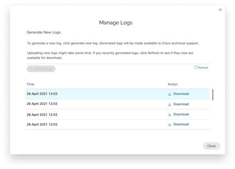 Demand PRT Problem Report Tool Collection In Control Hub
