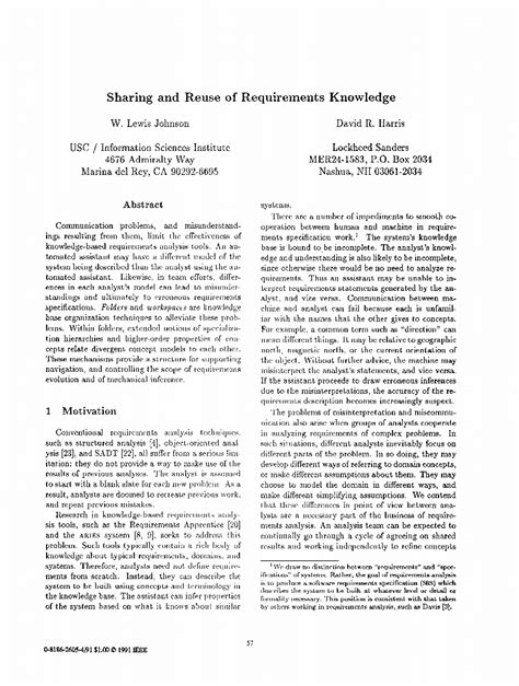 Sharing And Reuse Of Requirements Knowledge Ieee Conference Publication Ieee Xplore