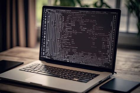 Premium Photo Ai Generated Hacker Laptop With Binary Computer Code