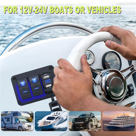 Geloo 2 Gang Rocker Switch Panel Boat Switch Panel
