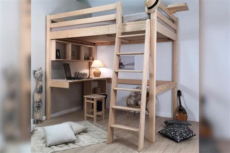 Lit Mezzanine Avec Bureau En 140 Aneto
