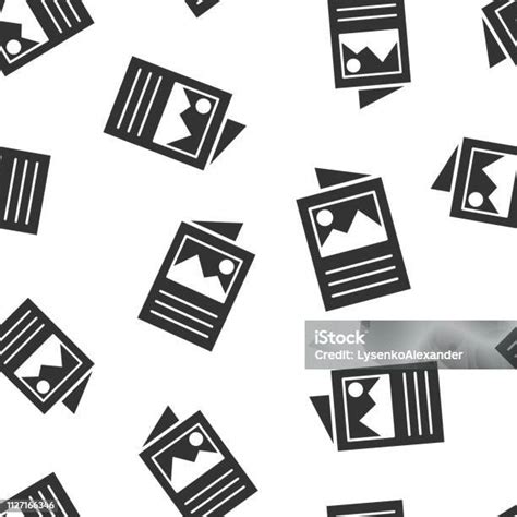 전단지 전단지 아이콘 완벽 한 패턴 배경입니다 브로셔 시트 벡터 일러스트입니다 소책자 플라이어 기호 패턴입니다 0명에 대한 스톡