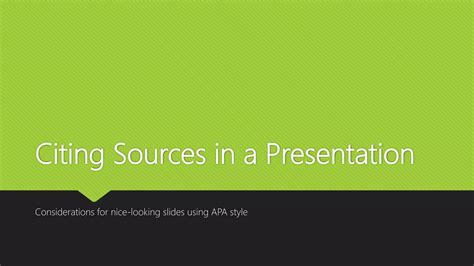 Citing Sources In Apa Style In A Presentation Pptx