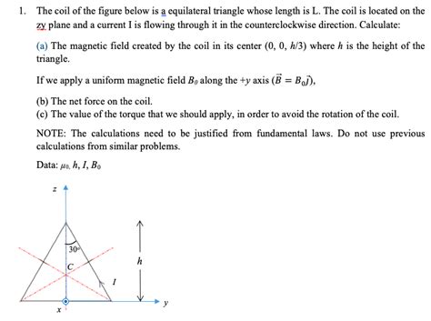 Solved 1 The Coil Of The Figure Below Is A Equilateral