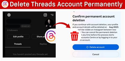 how to delete threads account permanently deactive remove hide