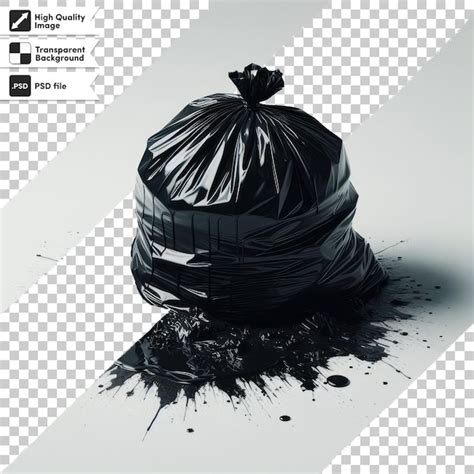Psd 검은 쓰레기 봉투 편집 가능한 마스크 계층으로 투명한 배경에 쓰레기 가방 프리미엄 Psd 파일
