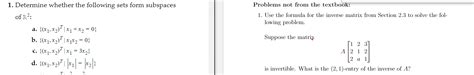Solved 1 Determine Whether The Following Sets Form