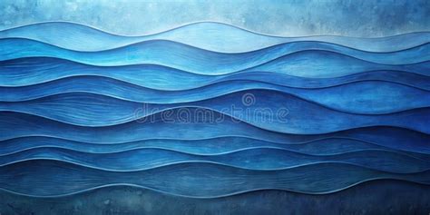 Abstract Blue Wave Pattern Background Design Serene Undulating Lines Texture Generative Ai