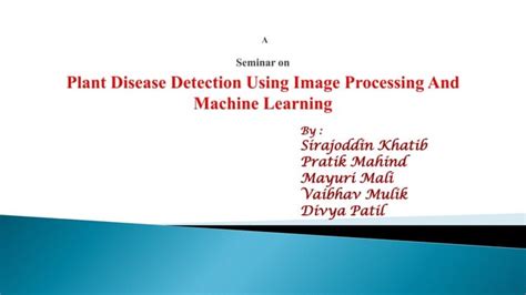Plant Disease Detection Technique Using Image Processing And Machine