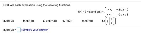 Solved Evaluate Each Expression Using The Following Chegg