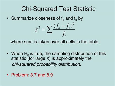Ppt Chi Squared Test Statistic Powerpoint Presentation Free Download