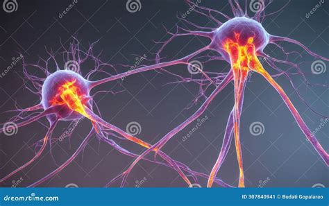 Neurons In Action A Visual Representation Of Neural Activity Stock Illustration Illustration