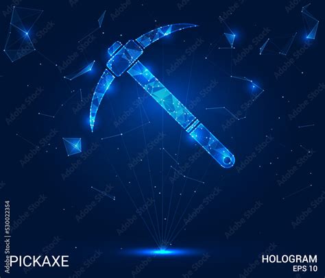 Hologram Pickaxe A Pickaxe Of Polygons Triangles Of Points And Lines
