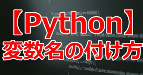 【python】変数名の付け方｜関野泰宏