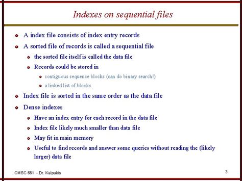 CMSC Principles Of Database Systems Index Structures