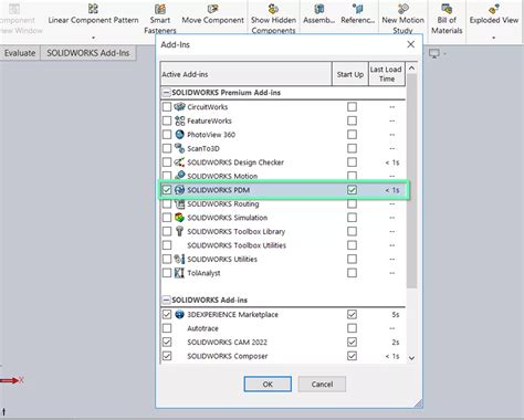 enabling the solidworks pdm add in goengineer