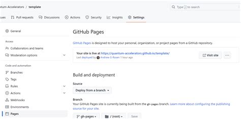 github actions template