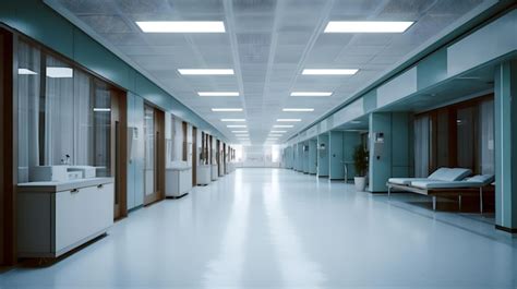 Premium AI Image A Large Empty Room With A Row Of Doors That Say I M