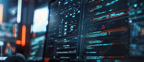High Quality Close Up Of A Computer Screen Displaying Complex UI Design Programming Code And